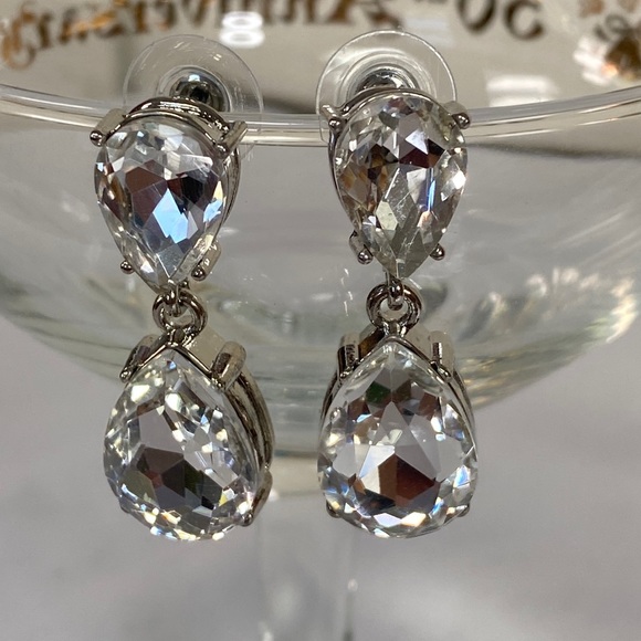 Jewelry | Pear Shape Rhinestone Tear Drop Earrings | Poshmark